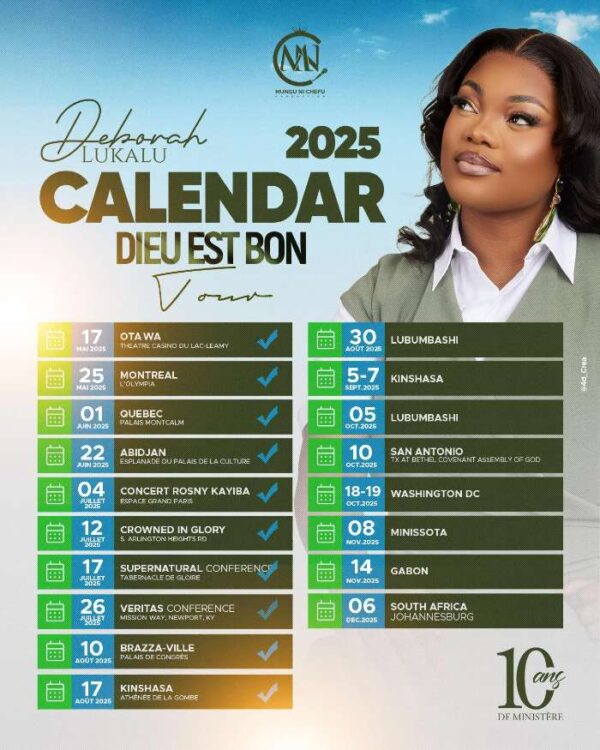 9th concert in the 2025 tour of Deborah Lukalu